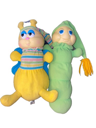 Hasbro Original Green Gloworm Glow Worm 1982 & GloBug 1984 - Read ...