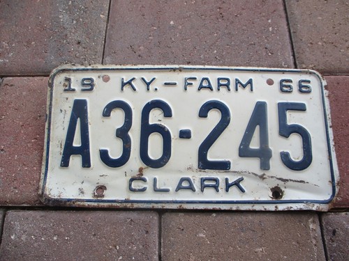 Kentucky 1966 FARM license plate # A 36-245 | eBay