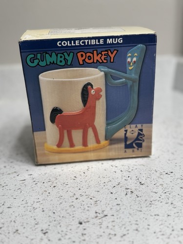 Gumpy & Pokey Collectible Mug Vintage 1997 Clay Art Painted w/ box | eBay