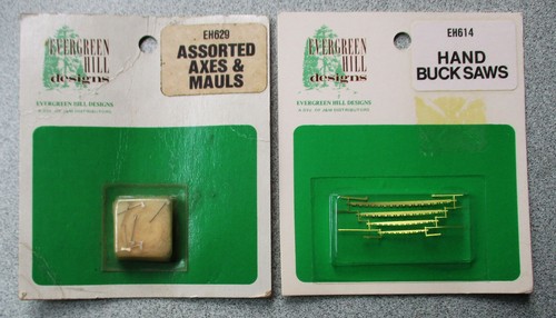 HO: Hand Buck Saws & Assorted Axes and Spitting Mauls, brass & cast ...