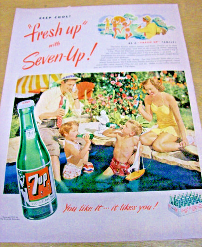 Original 1949 7up Magazine Ad - Fresh Up with Seven-Up | eBay