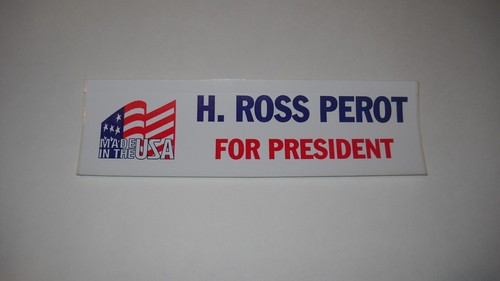 H. Ross Perot for President Bumper Sticker Lot of 2) | eBay
