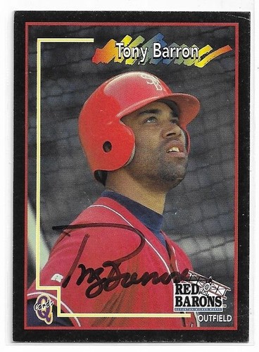 TONY BARRON Autographed Signed 1998 Scranton card #3 Philadelphia ...