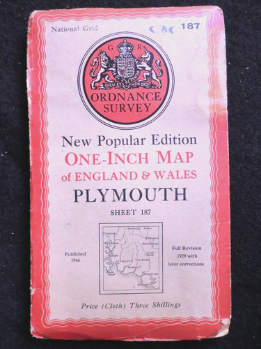 VINTAGE ORDNANCE SURVEY MAP of Plymouth (1946) Sheet 187 - Devon ...