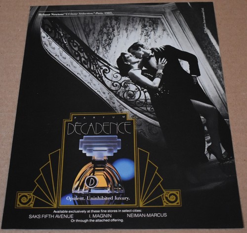 1985 Print Ad Decadence Parfum Fragrance Lady Long Legs High Heels man ...