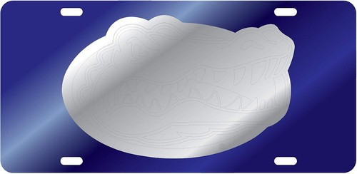 UF UNIVERSITY OF FLORIDA Gators Blue Mirrored License Plate / Car Tag ...