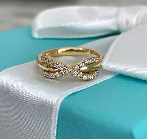 Tiffany & Co 18K Yellow Gold Infinity Diamond Ring | eBay