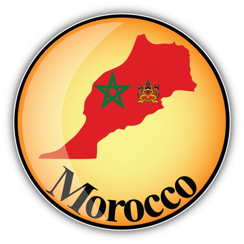Morocco Map Flag Glossy Label Car Bumper Sticker Decal | eBay