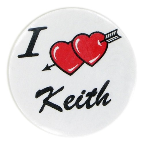 1970s Vintage Round White "I Love Keith" Button Pin 1 3/4" | eBay