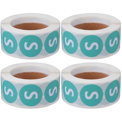 4 Rolls Round Clothing Size Sticker Label Premium Size Sticker Clothing ...