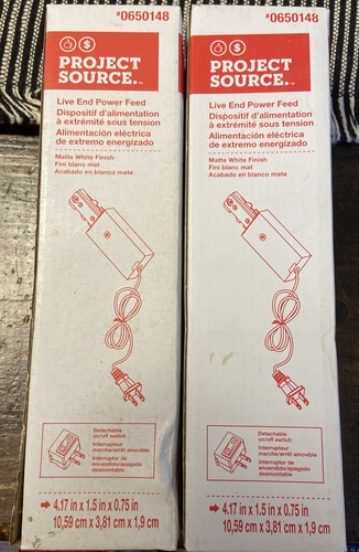 Project Source Track Lighting Live End Power Feed 0650148 Matte White ...