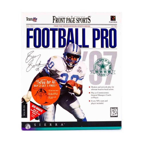 Sierra Computer Game Front Page Sports Football Pro '97 VG+/NM | eBay