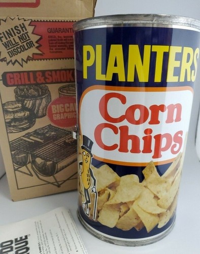 VINTAGE PLANTERS CORN CHIPS METAL PICNIC GRILL MR PEANUT WITH ORGINAL ...