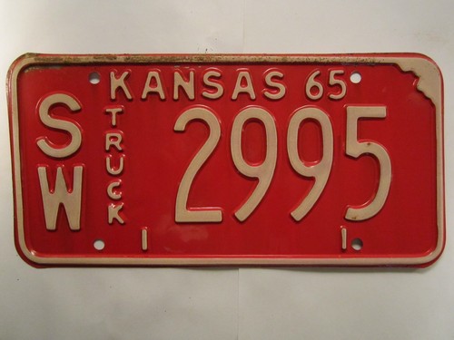 *Unused* LICENSE PLATE Truck Tag 1965 KANSAS SW 2995 [Z254] | eBay