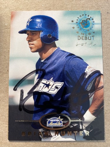 1995 Topps Stadium Club #437 Brian Hunter AUTOGRAPHED Card Houston ...