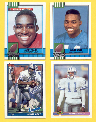 1990-1991 Topps Bowman ANDRE WARE Detroit Lions 4-Card Lot Rookie RC | eBay