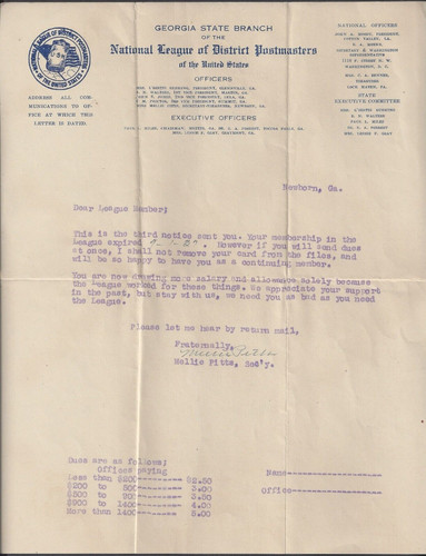 NEWBORN, GA ~ NAT'L LEAGUE OF DISTRICT POSTMASTERS GA. BRANCH ...