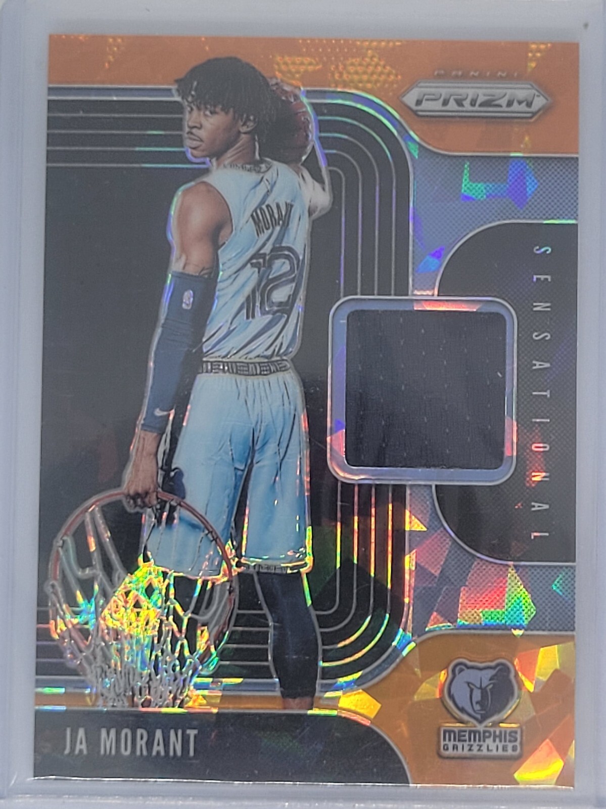 Ja Morant 2019 Prizm #SS-JAM Sensational Swatches - Orange Ice RAW ...