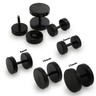 1 Pair 16G Black 316L Steel Fake Plug Barbell Fake Earring Piercing ...