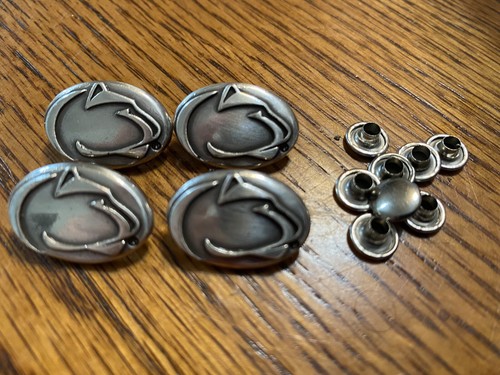 Lot of 4 Penn State University Nittany Lion Conchos with Rivets 7/8 ...