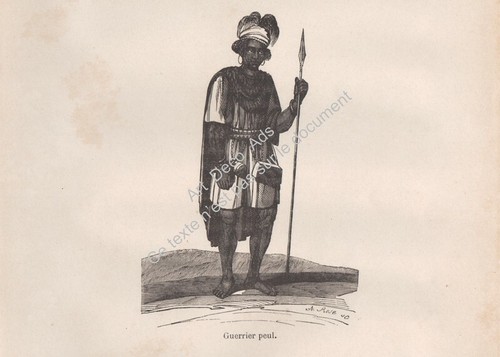 SENEGAL Guerrier PEUL Foulani, Fulbhés, Fulfulde, Pular Gravure ...