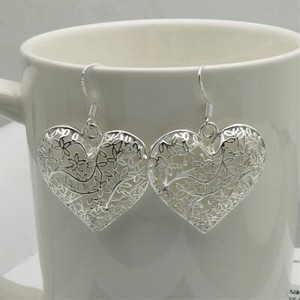 Silver Flower Drop Earrings for sale | eBay