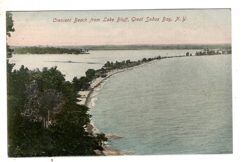 Crescent Beach Lake Bluff Great Sodus Bay New York Postcard NY | eBay