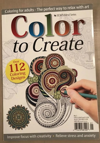 Colour To Create Over 112 Coloring Book Designs Relieve Stress #1 FREE ...