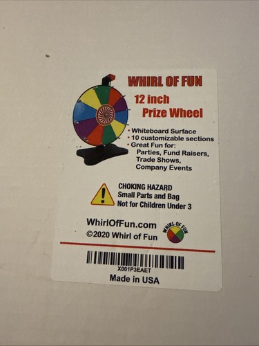 Whirl of Fun 12 inch Prize Wheel Spinning Toy Dry Erase Fortune ...