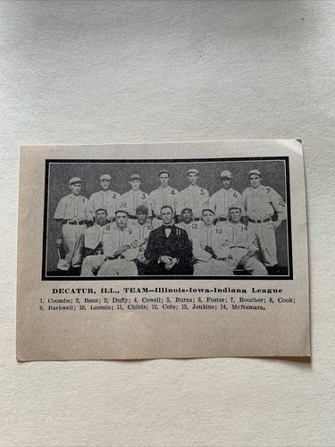 Decatur Commodores IL Medric Boucher Cecil Coombs 1909 Baseball Team ...