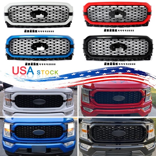 For 2021 2022 2023 Ford F150 F-150 XL Honeycomb Front Bumper Upper ...
