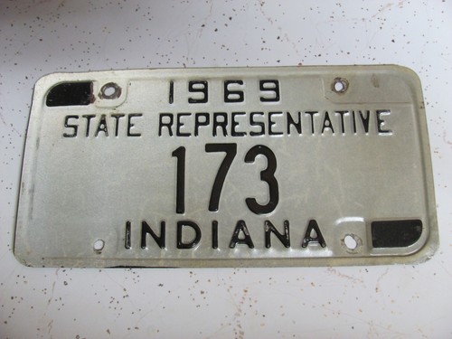 1969 INDIANA state representative LICENSE PLATE original paint FREE ...