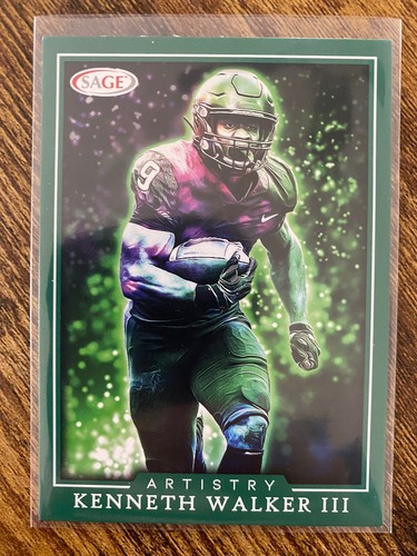 2022 Sage Football Kenneth Walker III Artistry Green Rookie Card #ART ...