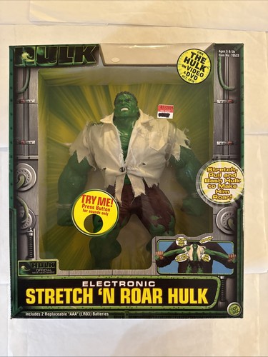 Marvel 2003 Electronic Stretch and Roar Hulk Talking Action Figure ...