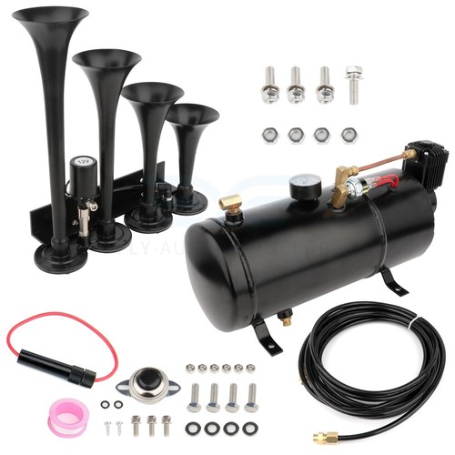 150Psi 4 Trumpets Train Horn Kit For Truck Car Pickup Loud System Air ...