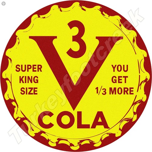 V 3 Cola 11.75" Round Metal Sign | eBay