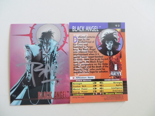 1994 WILDSTORM I CHROMIUM BLACK ANGEL CARD SIGNED BY TIM SALE, WITH POA ...