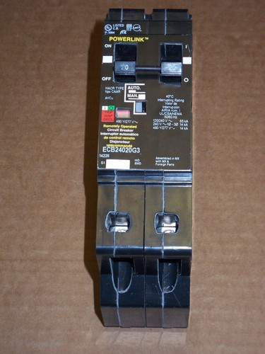 Square D ECB ECB24020G3 2 Pole 20 Amp 480V Powerlink Circuit Breaker ...