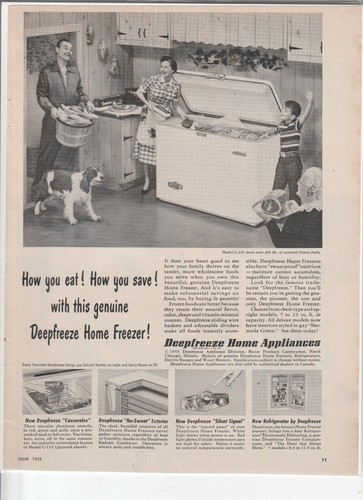 Original 1953 Deepfreeze Home Appliances Magazine Ad | eBay