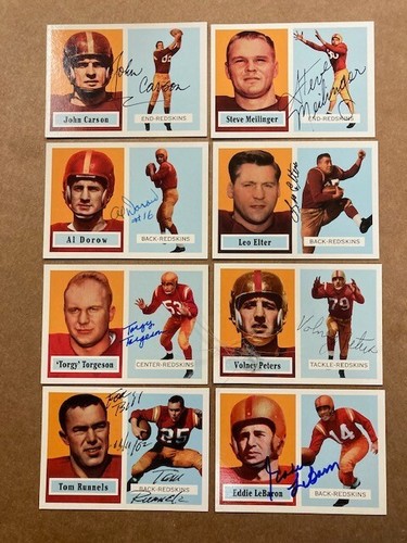Washington Redskins Signed 1957 Topps Archive FB Lot(8)Peters,Carson ...