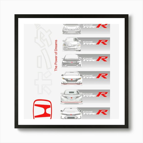 [ POSTER ONLY A3 ] 2 Sides Honda Civic Type R BK 04 Ar Framed Wall Art ...