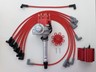 CHEVY SMALL BLOCK RED Small Cap HEI Distributor + Coil +PLUG WIRES ...