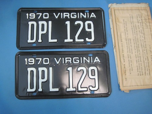 1970 Virginia License Plates rare Diplomat type never used | eBay
