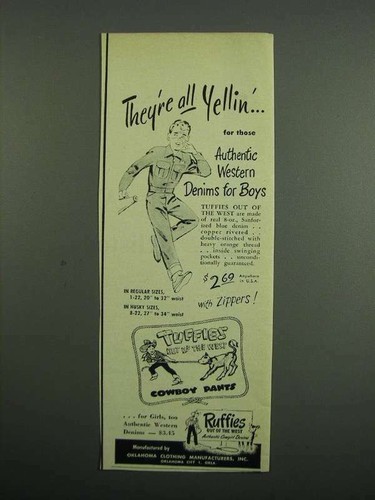 1950 Tuffies & Ruffies out of the West Denim Fashion Ad | eBay