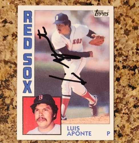 LUIS APONTE AUTOGRAPHED SIGNED CARD 1984 TOPPS BOSTON RED SOX BASEBALL ...