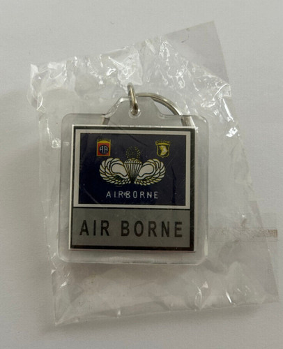 U.S. Army AirBorne Flag Military Key Chain 2 Sided 1 1/2" Plastic Key ...