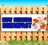 NOW SERVING BREAKFAST Advertising Vinyl Banner Flag Sign Many Sizes ...