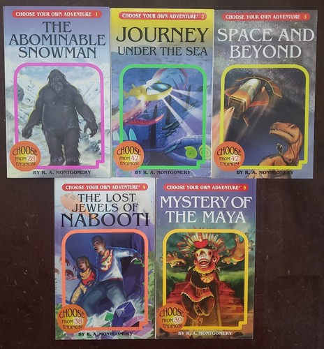 PB x 5 CYOA, 1,2,3.4.5, R.A. Montgomery, Choose Your Own Adventure ...