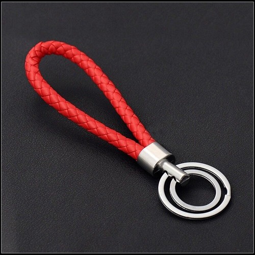 Two Circle Leather Rope Key ring Red Key chain Key Rings Keyring 10 ...