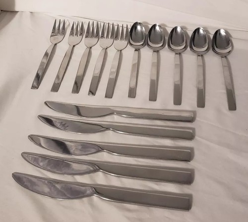 SET OF 15 FARBERWARE STAINLESS MODERN FLATWARE | eBay